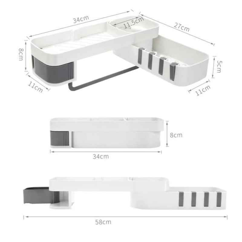 Promo Navy Shops - Corner Shower Rotary Shelf Rack Corner - Rak Sudut ...