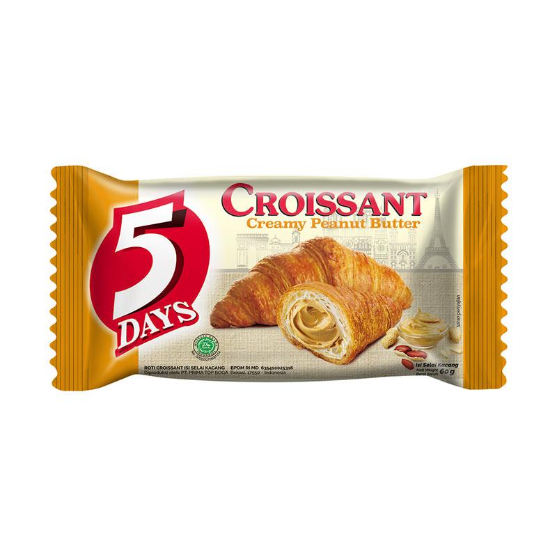 Jual Whs - 5 Days Croissant Creamy Peanut Butter Roti [60 G] + Free 1 ...