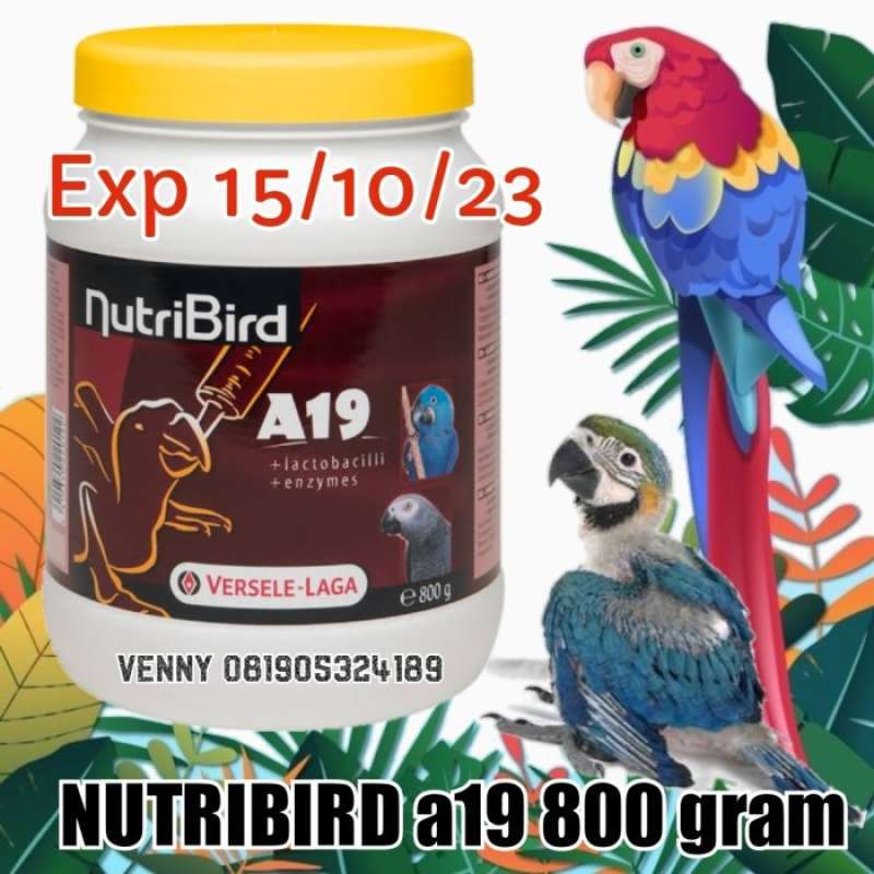 Promo Nutribird A19 kemasan 800 gram ORIGINAL Produk Diskon 33% di Seller Gerfield Pet Shop ...