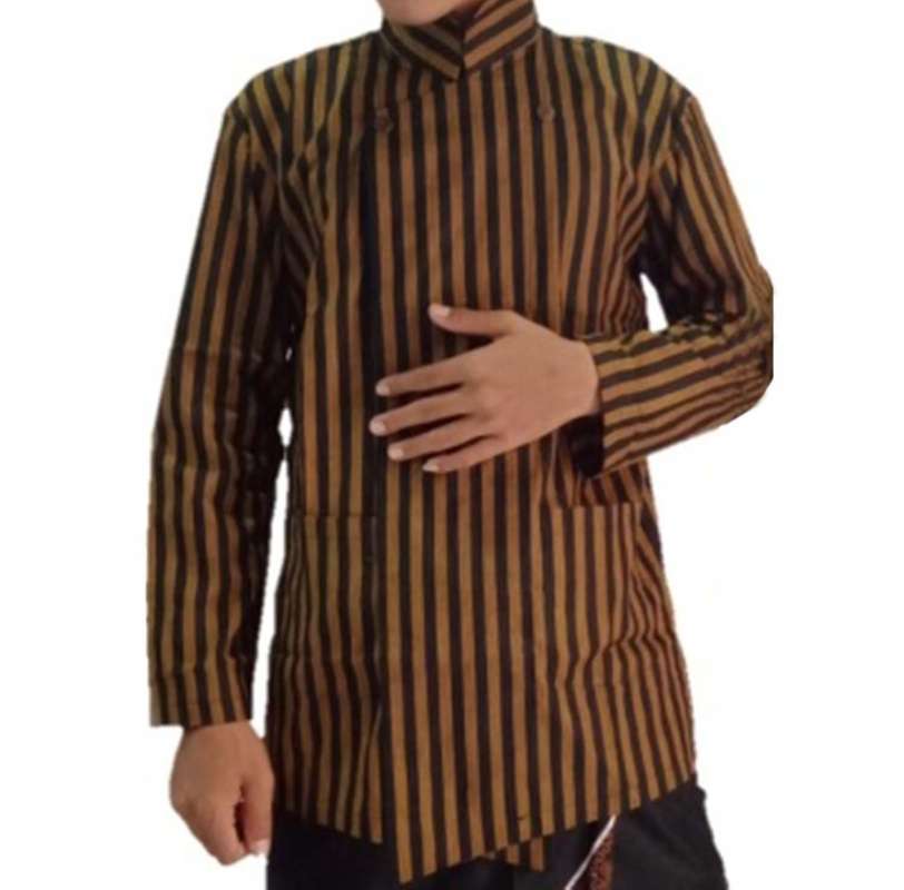 Jual Banyumili Amberkahi Baju Lurik Model Surjan Jawa Khas Jogja Coklat ...