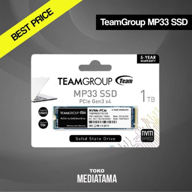 Promo Team TeamGroup MP33 1TB Internal SSD M.2 PCIe SSD 220S Gen 3x4 ...