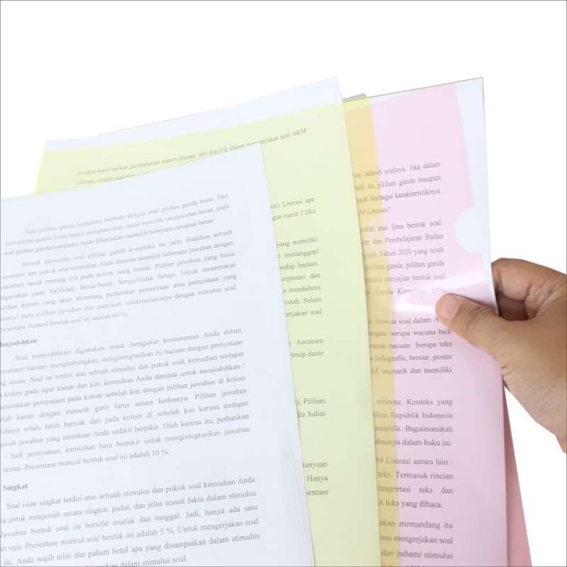 Jual Map Plastik / Map File / Map L Bening Full Color Ukuran F4 - Biru ...