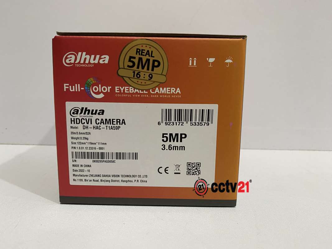 Jual CCTV DAHUA 5MP Indoor FULL COLOR Colorvu DH-HAC-T1A59P Promo 2 BNC ...