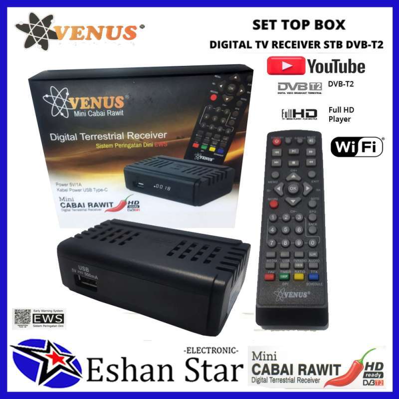 Jual Venus Set Top Box Mini TV Digital DVBT2 di Seller Eshan Star electronic - Jatibening Baru ...