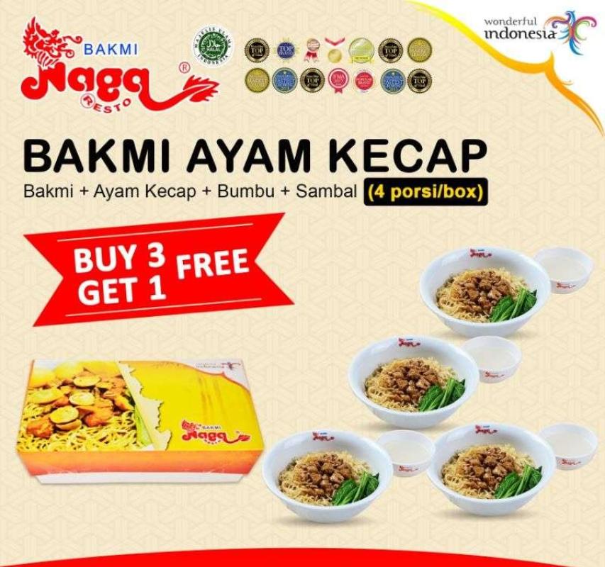 Jual Bakmi Naga Resto Bakmi Ayam Kecap Buy 3 Get 1 Free di Seller Bakmi Naga Resto - Kelapa ...