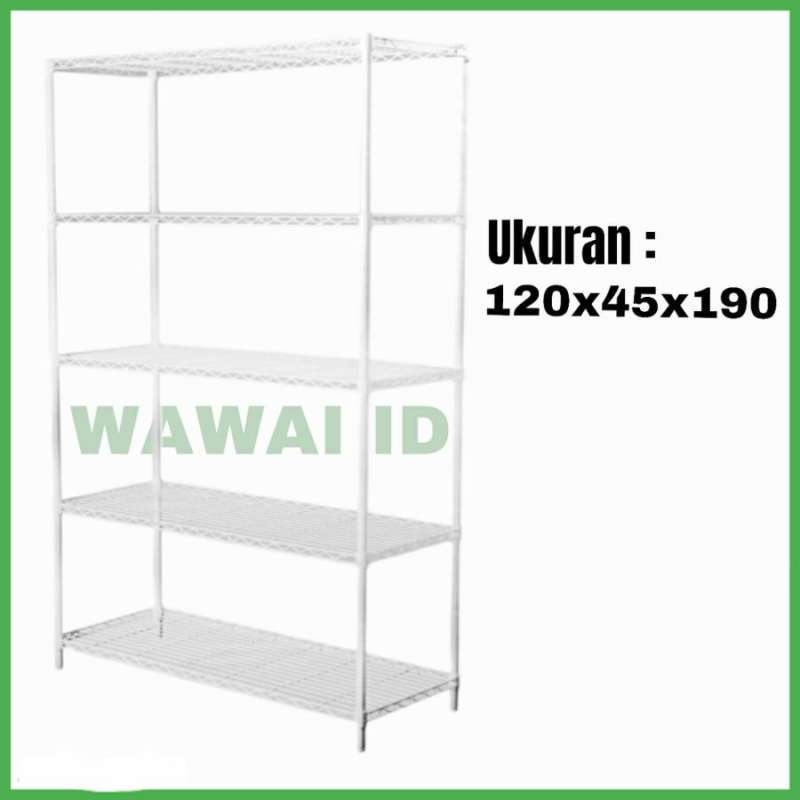 Jual Krisbow Rak Besi Serbaguna 5 Tingkat 120x45x190cm Original - Putih ...
