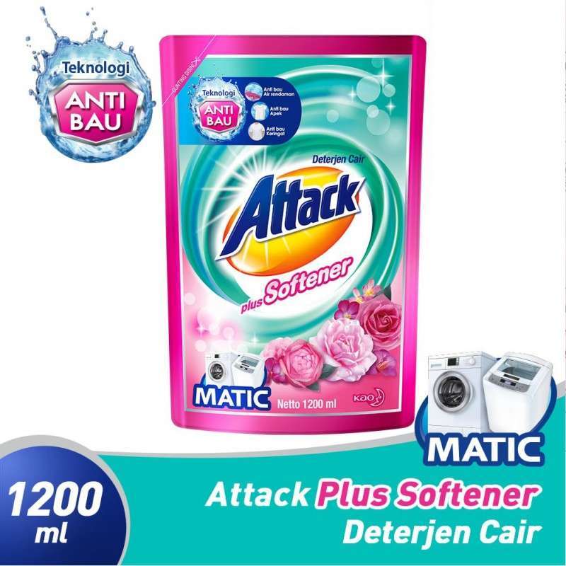 Jual Attack Detergent Cair Plus Softener Pouch - 1200ml di Seller I-Care - I-Care | Blibli