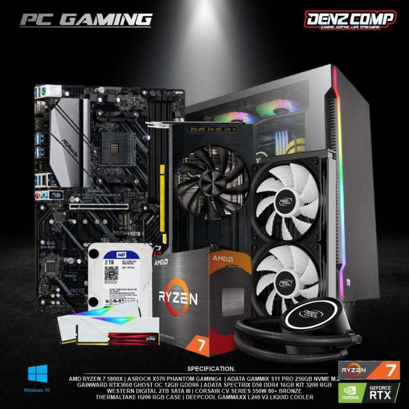 Jual PC GAMING-AMD RYZEN 7 5800X (RTX3060 12GB)RAM 16GB SSD 256GB HDD ...
