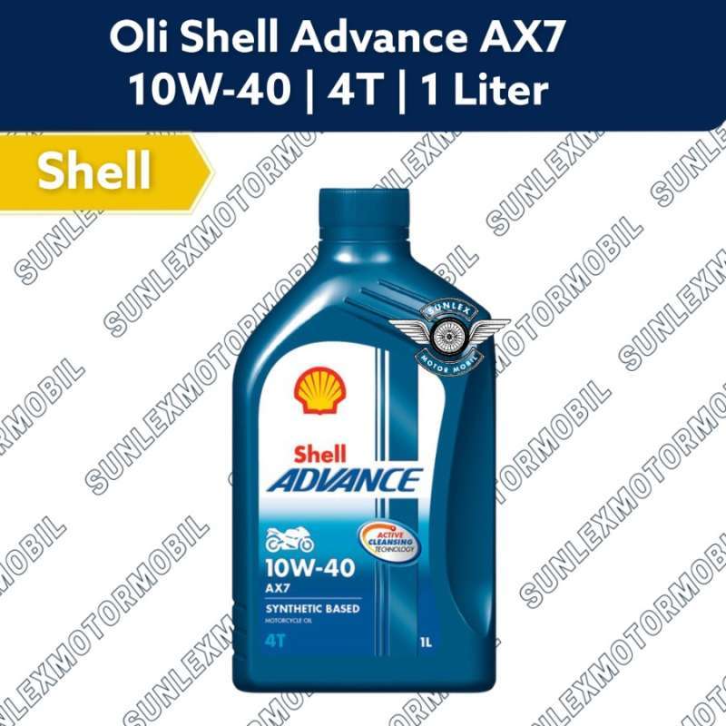 Jual OLI MESIN MOTOR SHELL ADVANCE AX7 4T 1L 10W-40 10W40 BIRU di ...