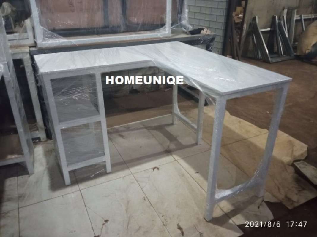 Promo Meja Letter L Kerja Meja Komputer Laptop Meja PC Gaming Meja Rak ...