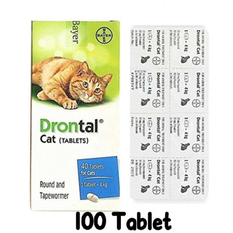 Jual Drontal For Cats 100Tablet Dewormer Obat Cacing Kucing di Seller ...