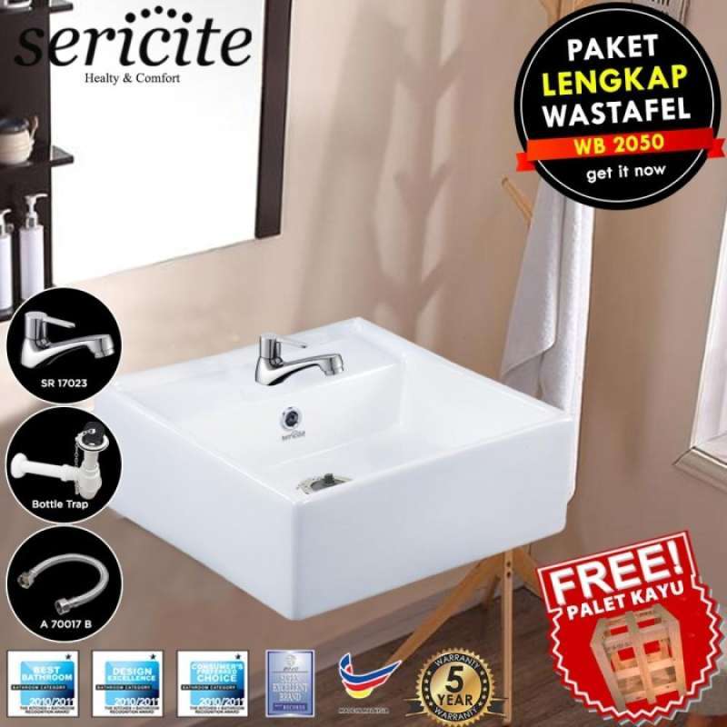 Jual Inno Sericite Wastafel Kotak 2050 Komplit Kran Siphon Afur Rantai ...