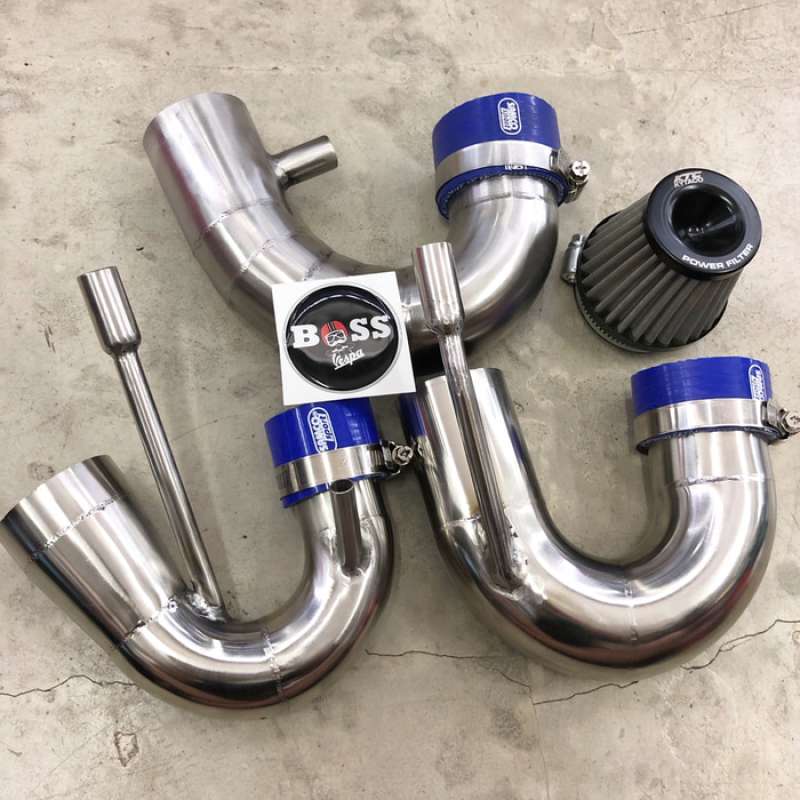 Jual KTC Stainless Intake Pipe Open Air Filter for Vespa Sprint, Prima ...