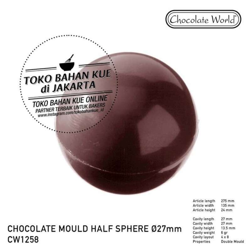 Promo Chocolate World Mould Half Sphere 27mm CW1258 Cetakan Cokelat Bulat Diskon 28% di Seller ...