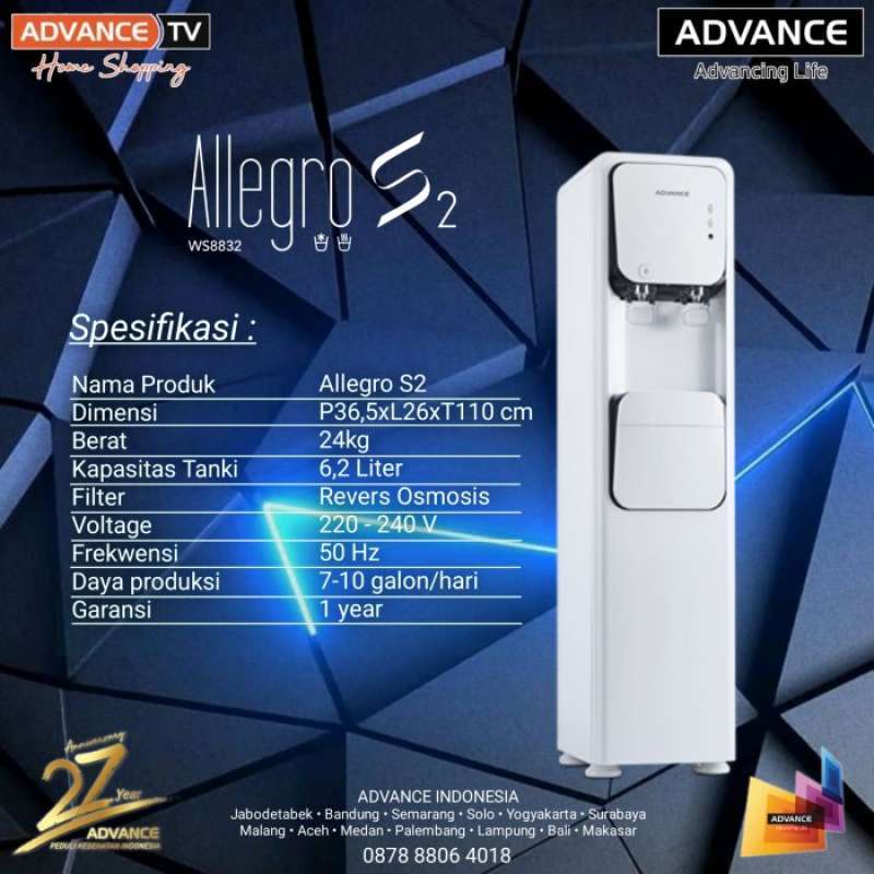 Promo Dispenser Tanpa Galon Reverse Osmosis Advance Allegro S2 Promo ...