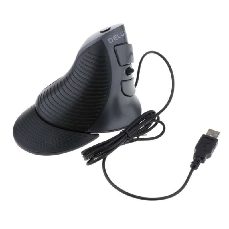 Jual Optical Wired Vertical Mouse Up to 1600 DPI with 5 Buttons and ...