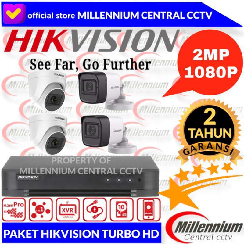 Promo Paket Cctv Hikvision 4 Channel 2mp + Hardisk 1tb Tanpa Kabel Diskon 50% Di Seller Dr ...