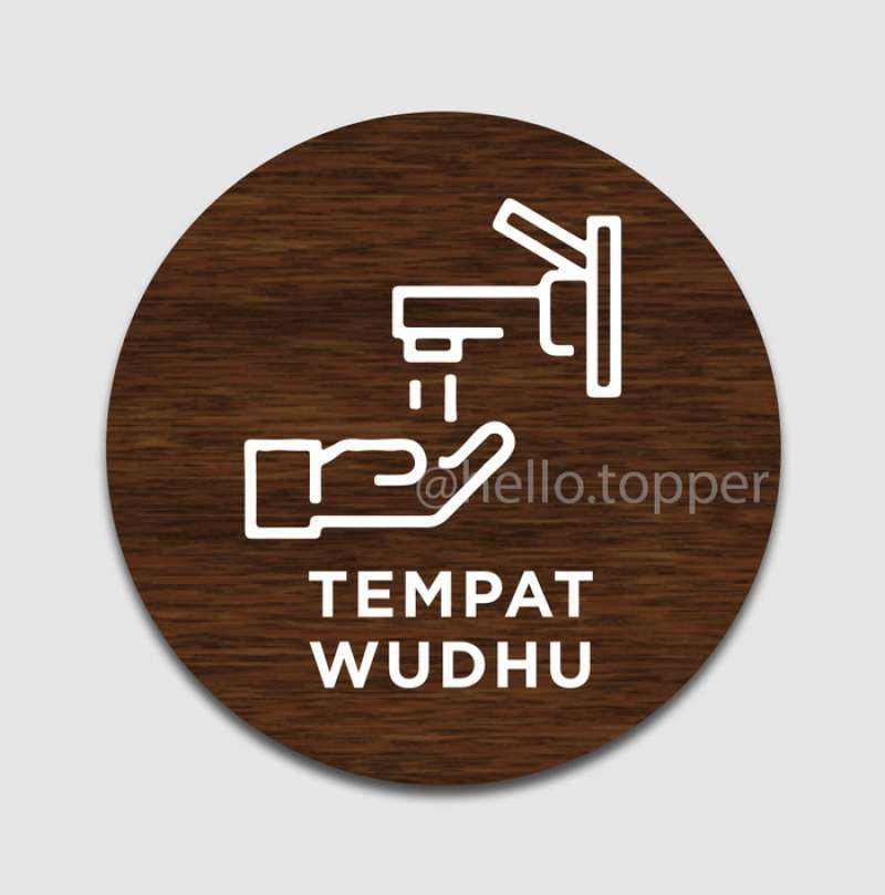 Jual Sign Tempat Wudhu Kayu Modern 20cm | Sign Board Wudhu Di Seller ...