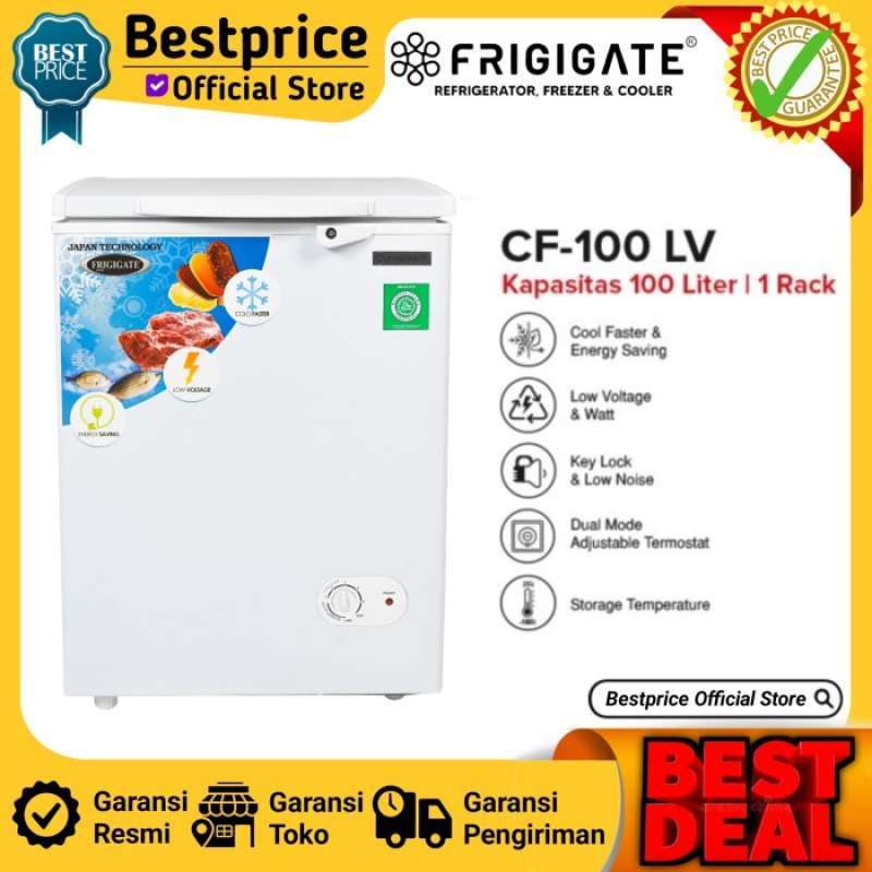 Promo FRIGIGATE CHEST FREEZER 100 LITER F 100 LV FREEZER BOX LOW WATT ...