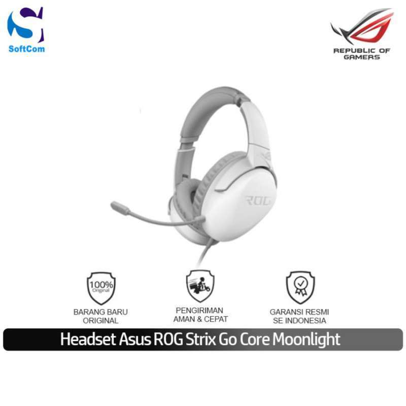 Promo Headset Gaming Asus Rog Strix Go Core Moonlight White [90yh0381 ...