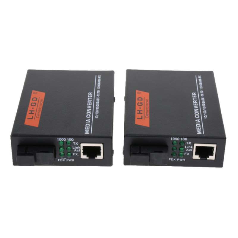 Promo 2x 1000M External Ethernet Converter Fiber Optical Transceiver ...
