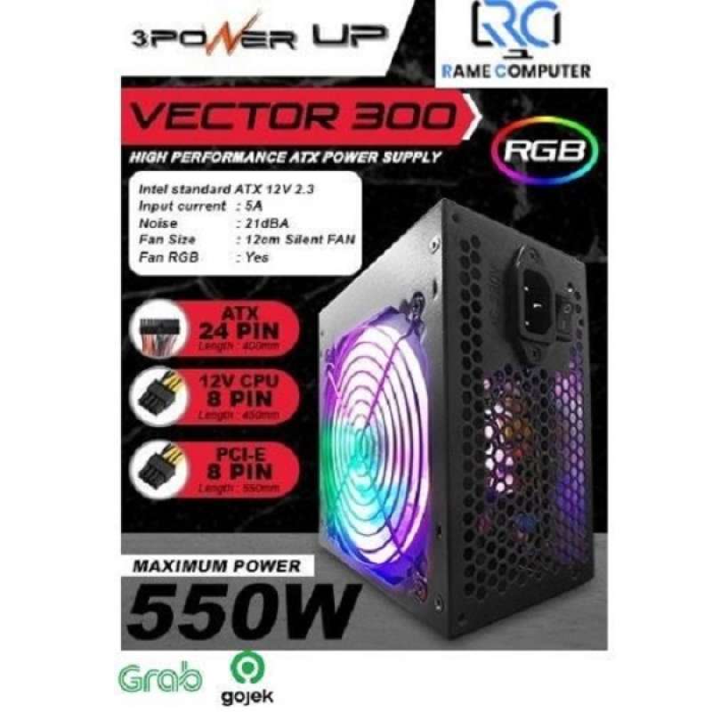 Jual Power Supply Power Up Vector 300 - PSU RGB 550 WATT di Seller RAME ...