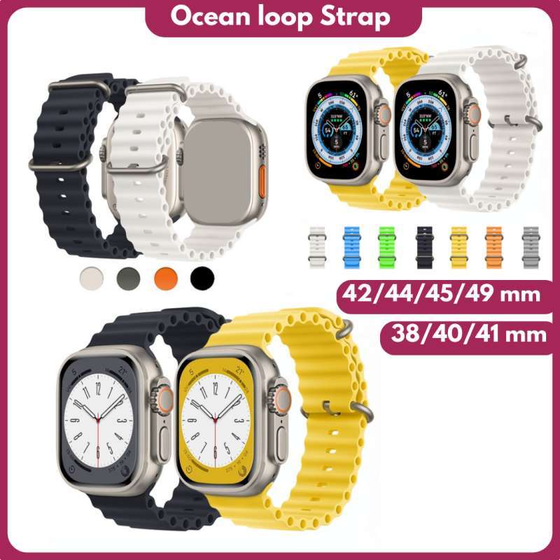 Jual Ocean Band Strap For Iwatch 1 2 3 4 5 6 7 8 Ultra T500 T55 T500 ...