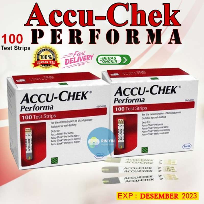 Jual Accu Check Strip Performa /Glucose Stick /Stik Gula Darah 100 ...
