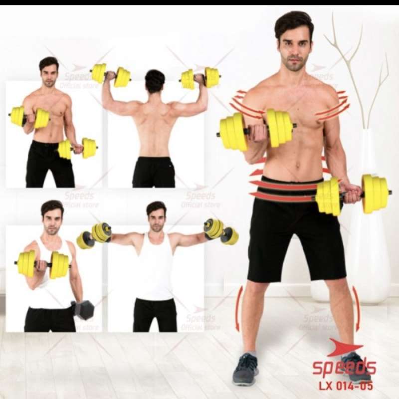 Jual Dumbell Barbel Set Max 25kg Tiang Angkat Beban Besi Fitness 014-5 ...