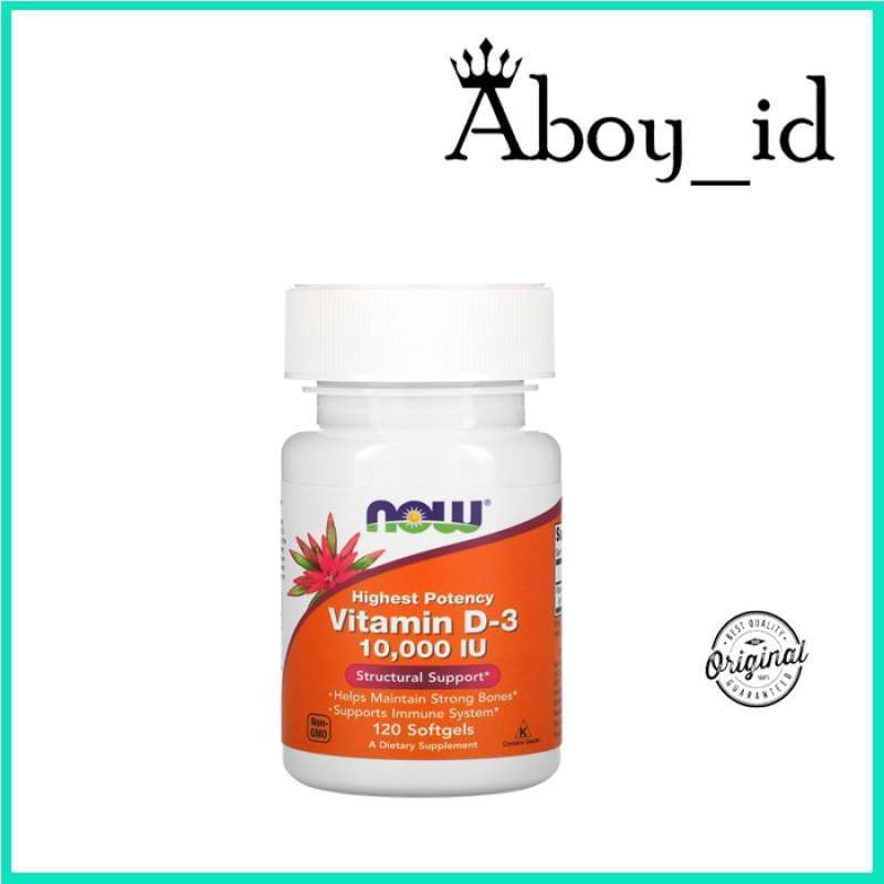 Jual VITAMIN D3 10000 IU NOW FOODS 120 SOFTGELS di Seller Afifah Tick ...