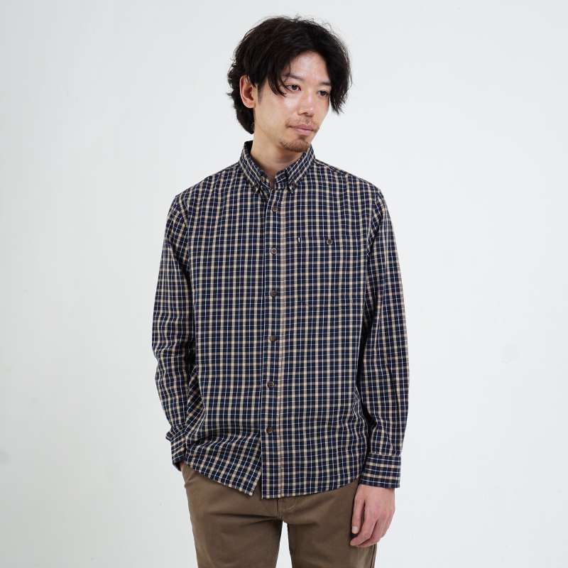 Promo MGee Kemeja Flanel Kotak Kotak Pria Mgee Original Jason C009 Navy ...