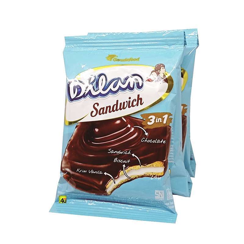 Promo Dilan SANDWICH - Biskuit Isi Krim Salut Cokelat - Paket 5 Sachet ...