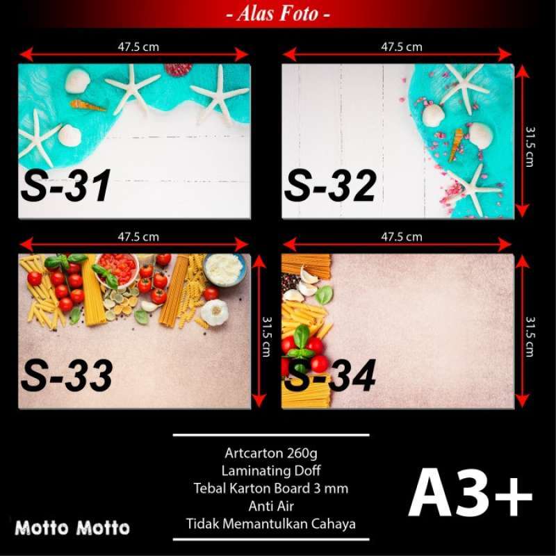 Promo Alas Foto / Background / Wallpaper Motif Foto Produk Ukuran A3 ...