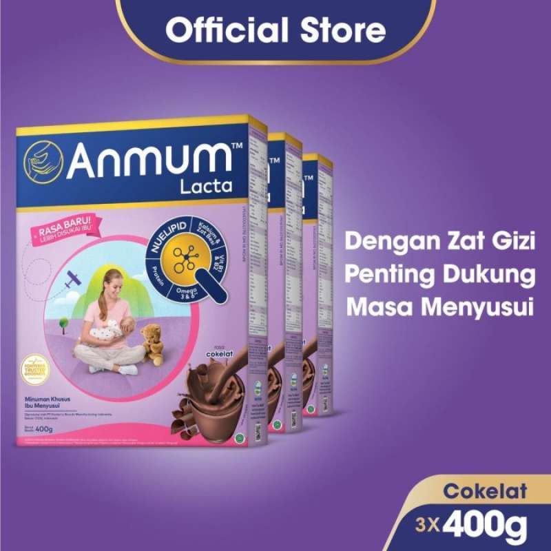 Jual Anmum Lacta Chocolate - Susu Ibu Menyusui 400 Gr X 3 Pcs di Seller ...