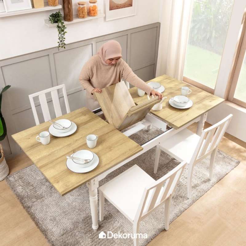 Promo Dekoruma Kanou Meja Makan Extendable - Dining Table Diskon 39% Di ...