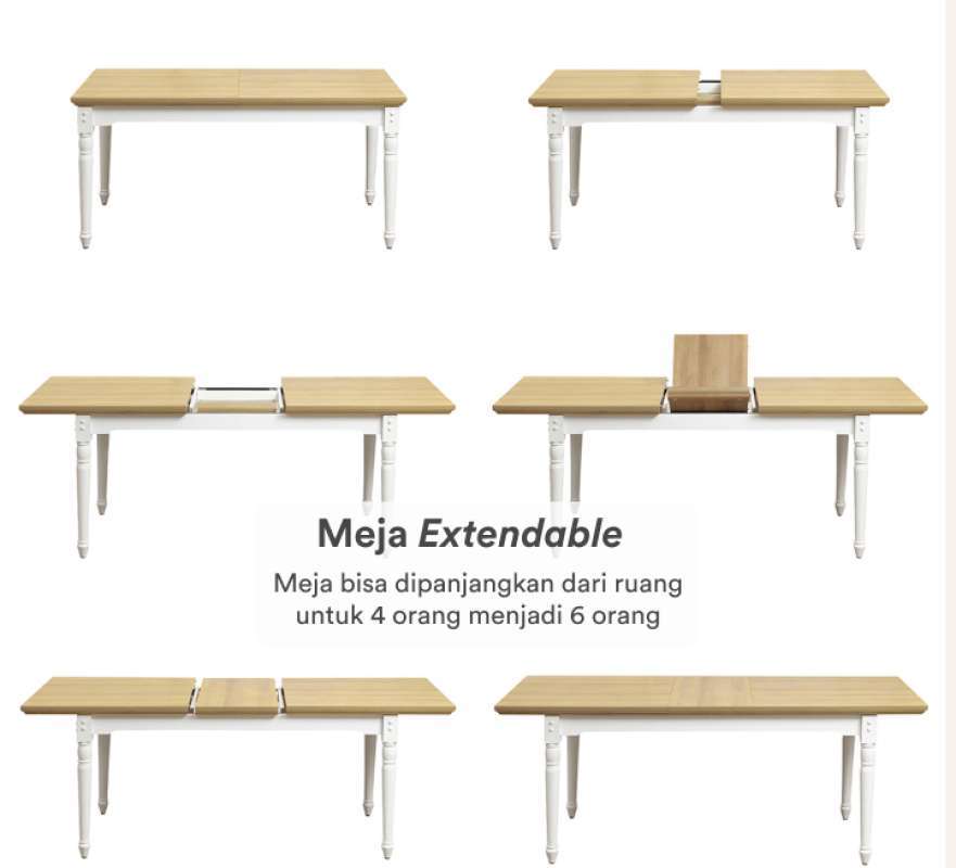 Promo Dekoruma Kanou Meja Makan Extendable - Dining Table Diskon 39% Di ...