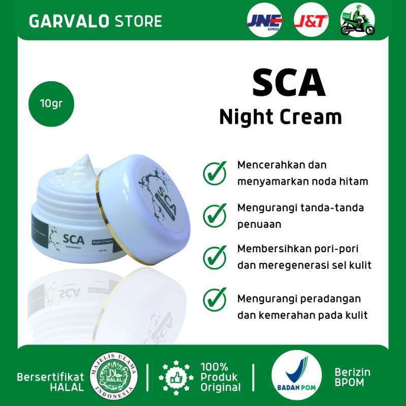 Jual SCA Night Cream 10gr - Whitening Krim Malam Untuk Mencerahkan Kulit Wajah Terbaik yang ...