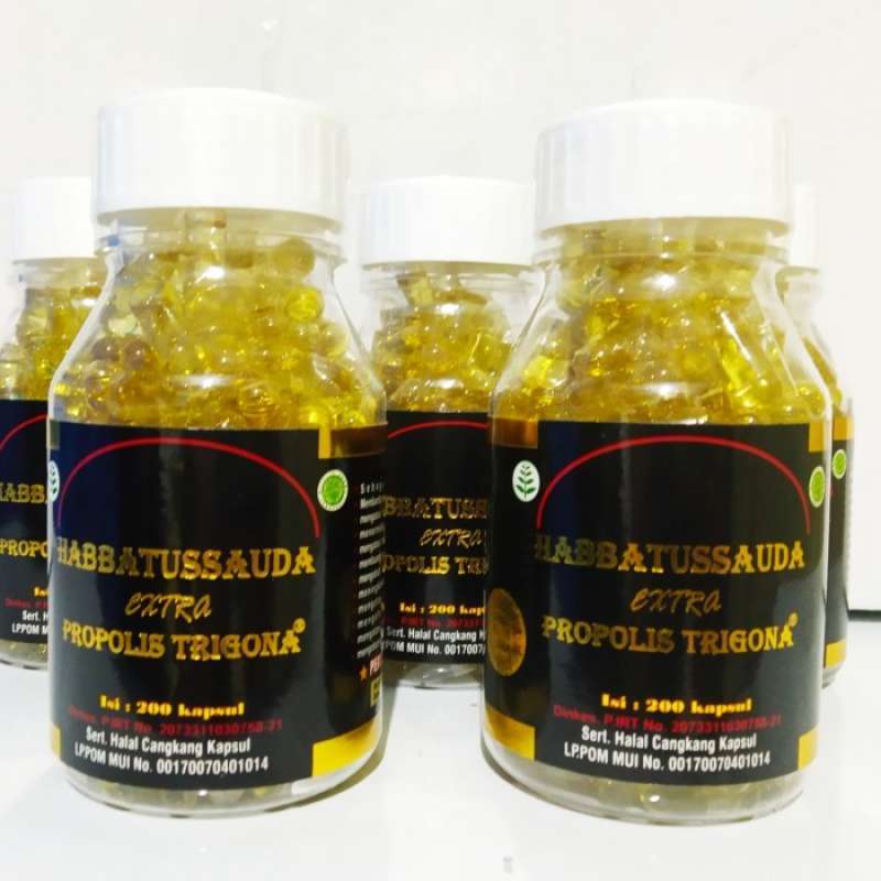 Jual Habbatussauda Trigona 200 Kapsul Extra Propolis Trigona Original ...