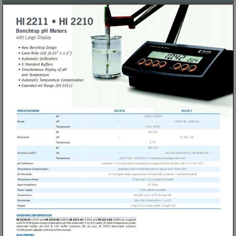 Promo Hanna Instruments Hi-2211 Bench Top Ph & Mv Meter Diskon 23% Di ...