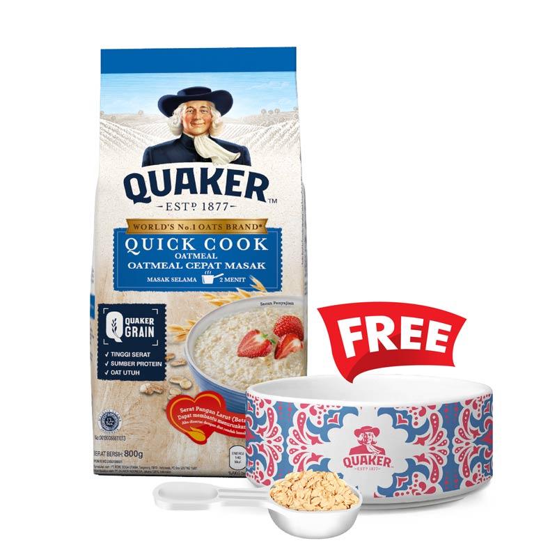 Jual Quaker Quick Cooking Oatmeal [800 G] + Free Bowl Dan Scoop Di ...