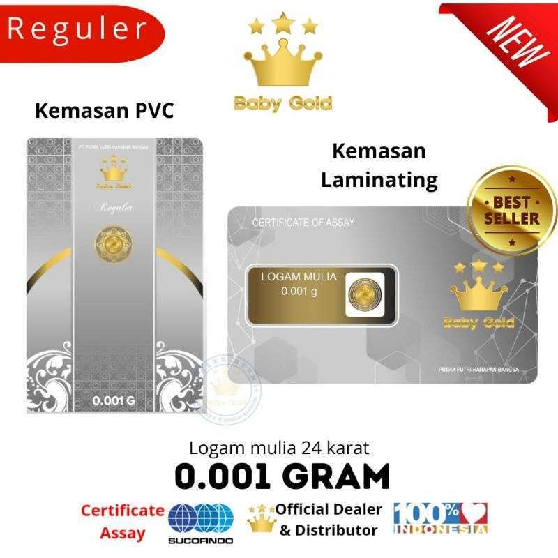 Jual Baby Gold Reguler Series 0.001 Gram Kemasan Laminating Termurah ... Jual Baby Gold Reguler Series 0.001 Gram Kemasan Laminating Termurah ...