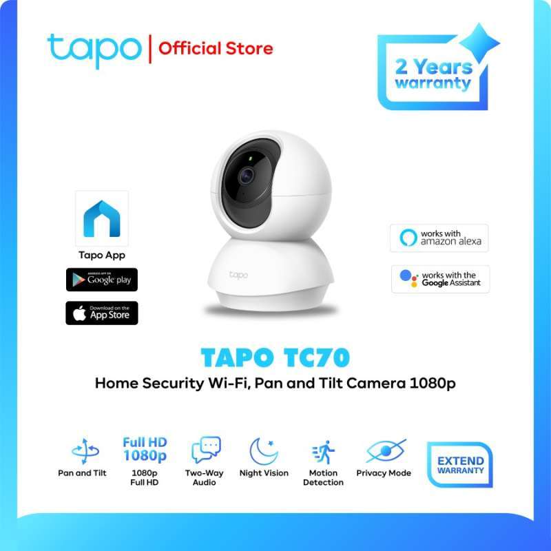 Promo TAPO TC70 Smart IP Camera CCTV 2MP Full HD Indoor Pan Tilt 360 ...