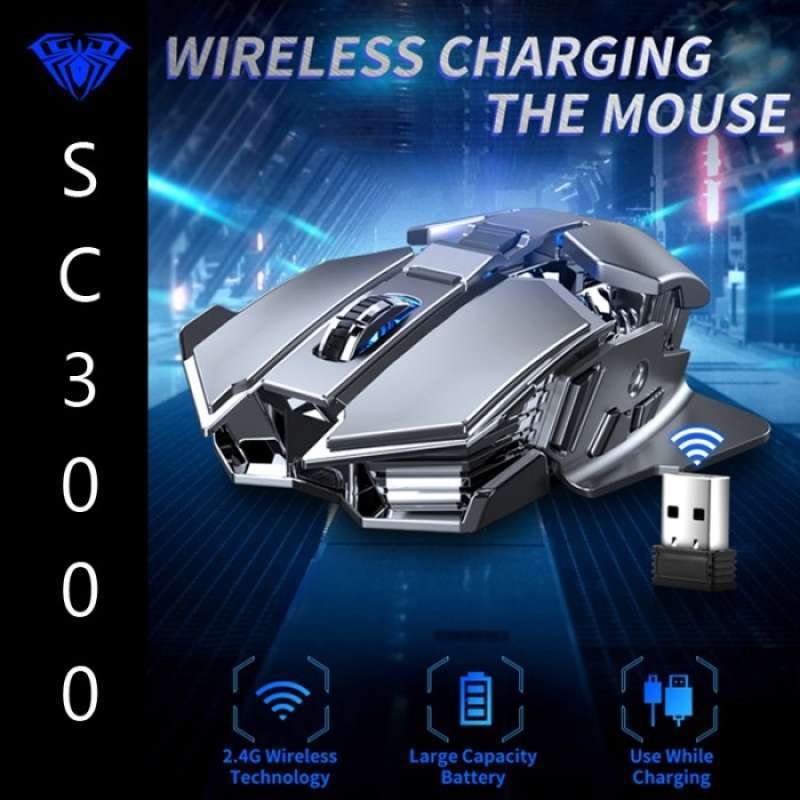 Promo Mouse Gaming AULA Wireless SC-300 Rechargeable Lithium battery 2 ...
