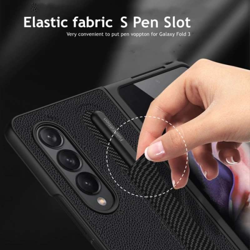 Promo Casing Gkk Samsung Galaxy Z Fold 3 Leather With S- Pen Holder ...