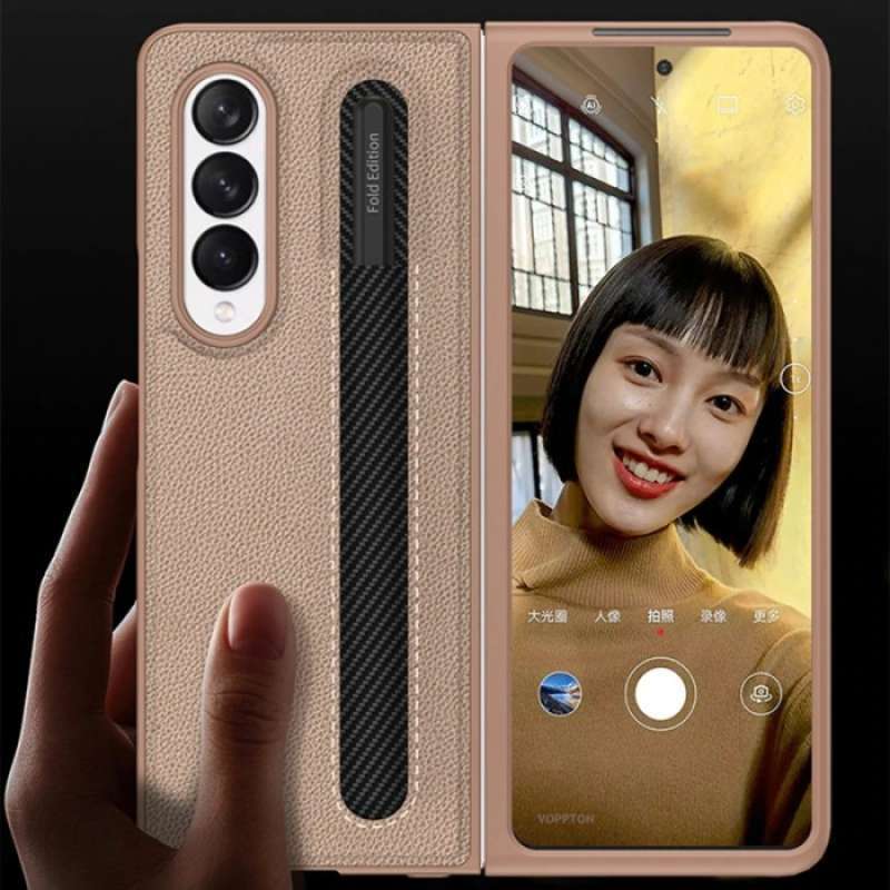Promo Casing Gkk Samsung Galaxy Z Fold 3 Leather With S- Pen Holder ...