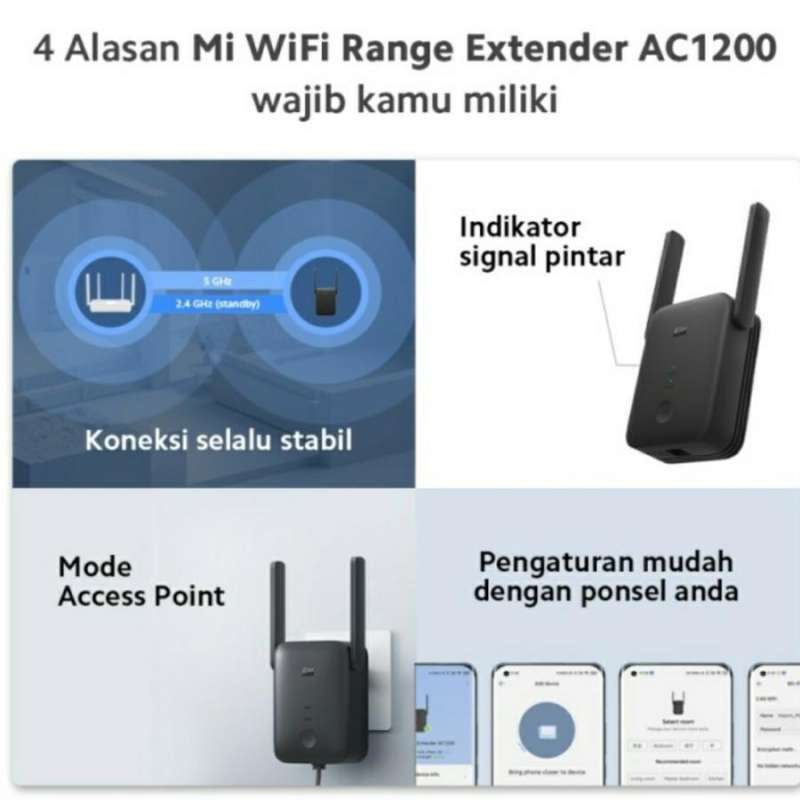 Promo Xiaomi Mi Wifi Range Extender Ac1200 Repeater Penguat Sinyal 1200mbps Diskon 5% Di Seller ...