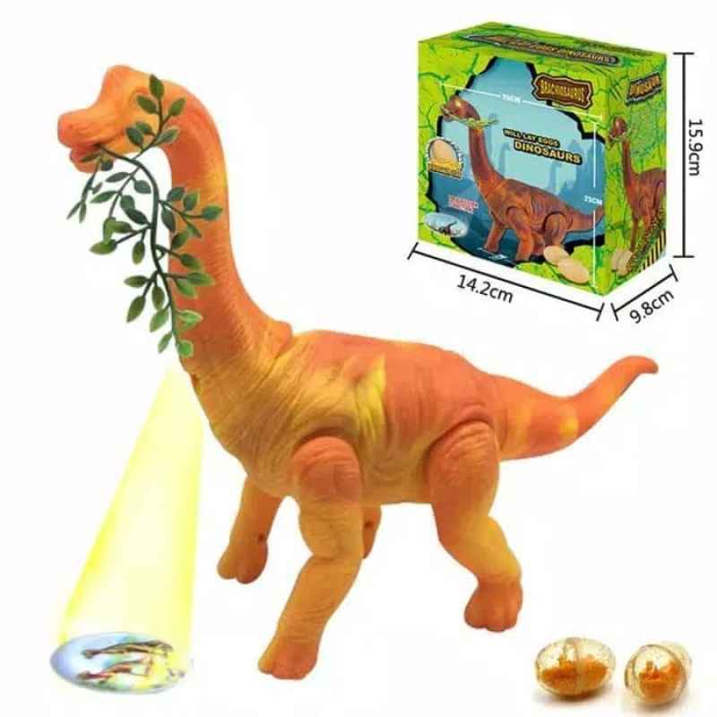 Jual mainan dinosaurus bertelur & jalan / dino leher panjang ...