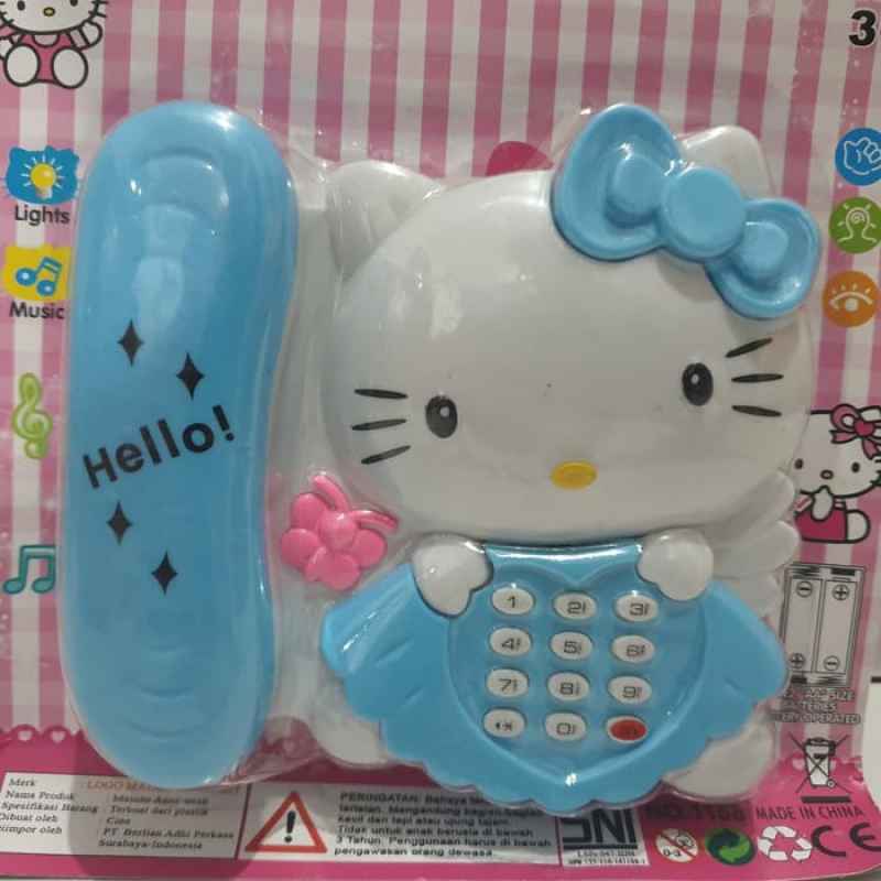Jual mainan telepon anak hello kitty & doraemon telefon mainan bunyi ...