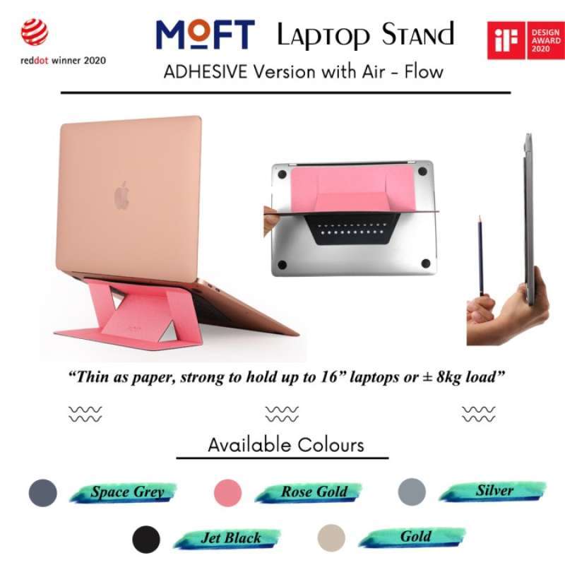 Jual Free Ongkir Moft Adhesive Invisible Laptop Stand - Rose Gold Di ...