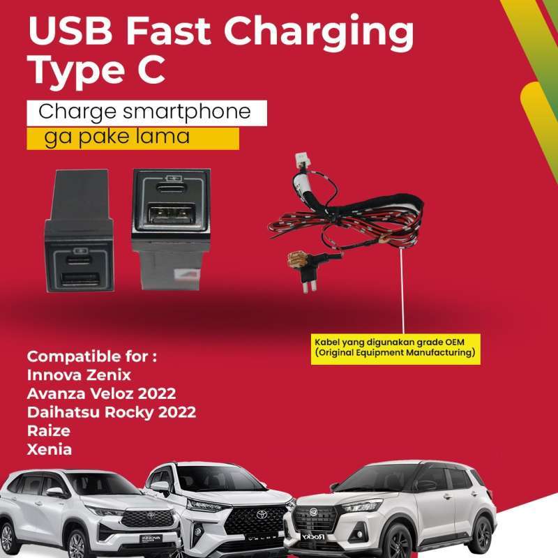 Jual USB Fast Charging All New Innova Zenix 2022 Type C di Seller SHM ...
